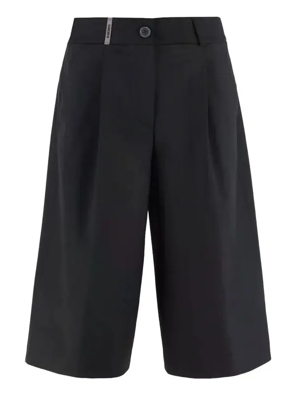 Peserico Pleated Bermuda Shorts - Black