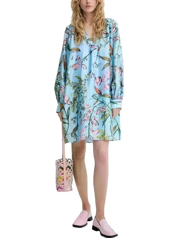 Stine Goya Floral-print Mini Dress - Blue