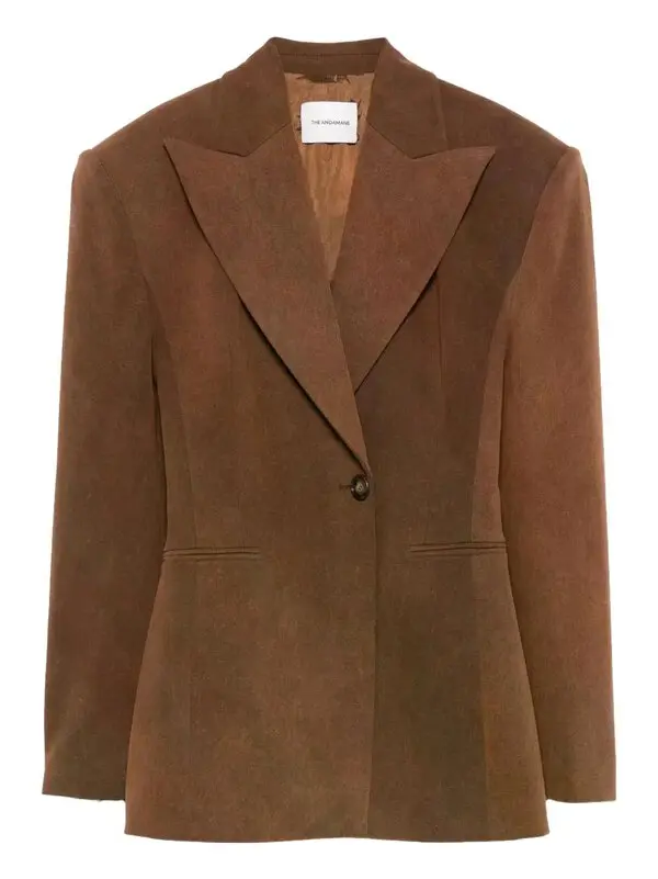 Andamane Single-breasted Blazer - Brown