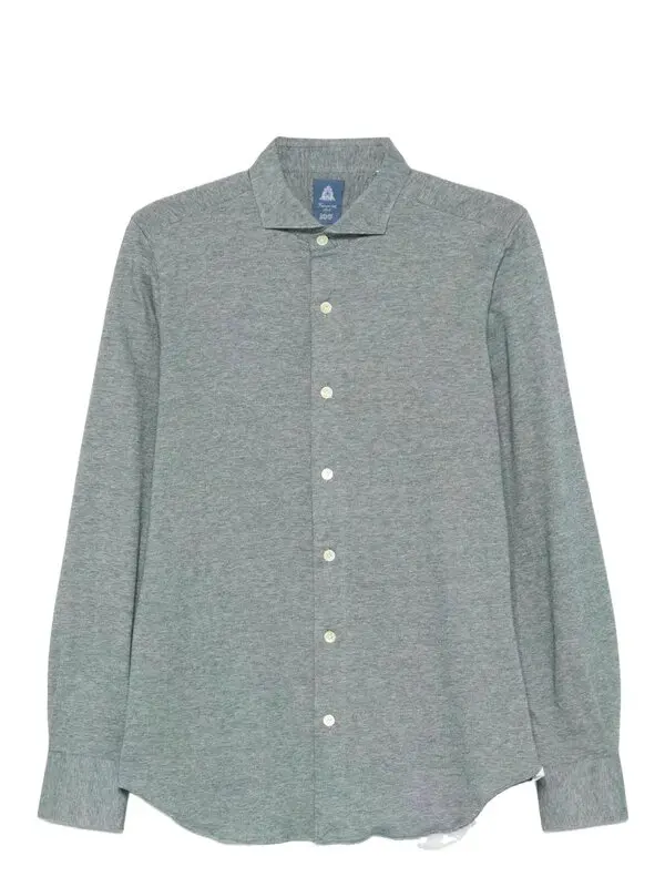 FINAMORE 1925 Long-sleeve Button-up Shirt - Blue