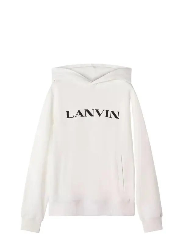 LANVIN Logo-embroidered Hoodie - White