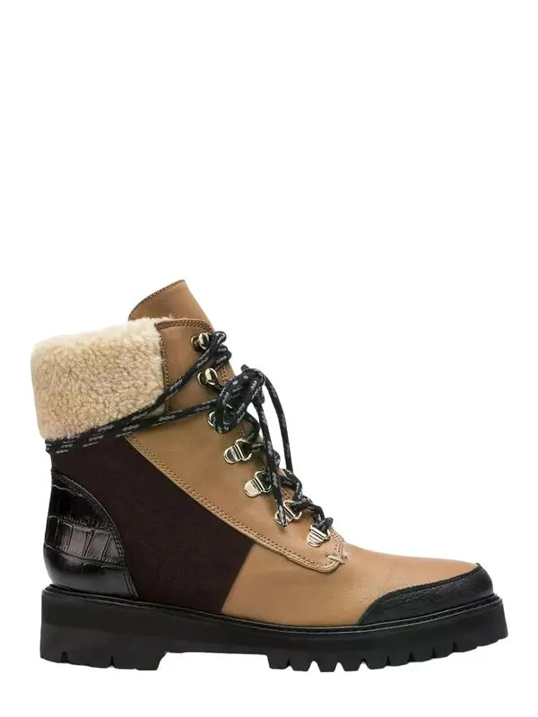 FLATTERED 40mm Selma Lace-up Combat Boots - Brown