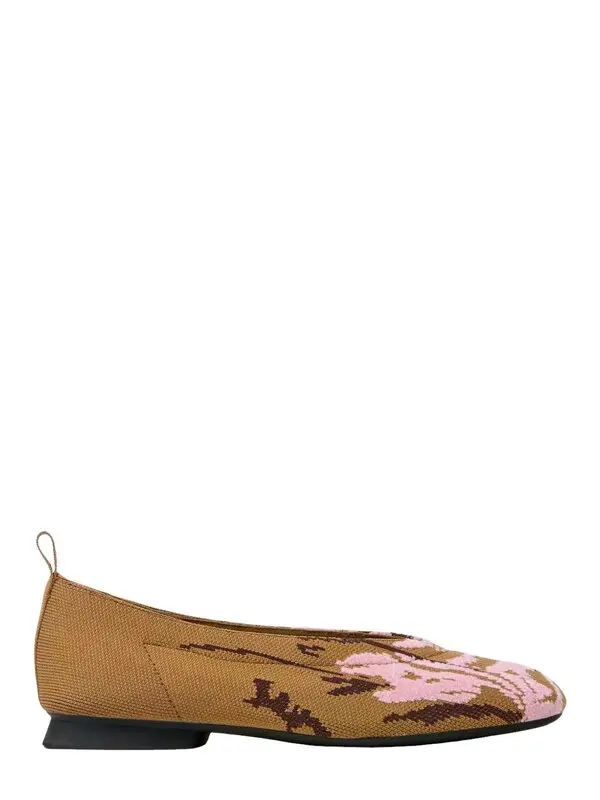 Camper Floral-pattern Ballerina Flats - Brown