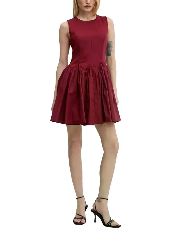 NEVER FULLY DRESSED Monika Gathered Mini Dress - Red