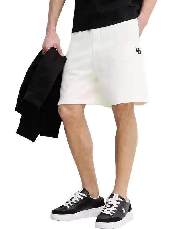 Armani Exchange Logo Cotton Shorts - White