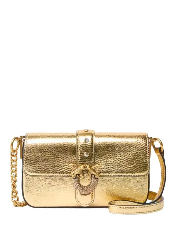 Pinko Leather Crossbody Bag - Gold