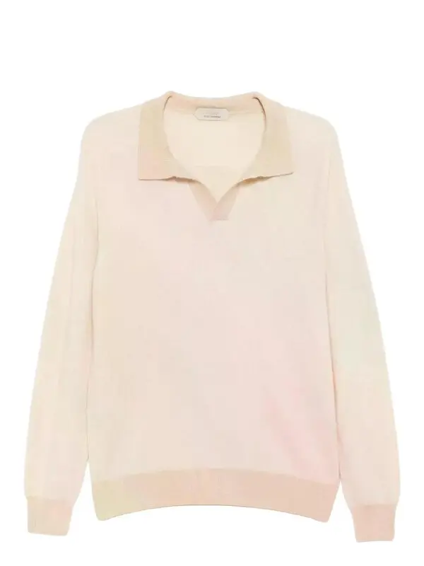 AURELIEN Jacquard Polo-collar Jumper - Neutrals