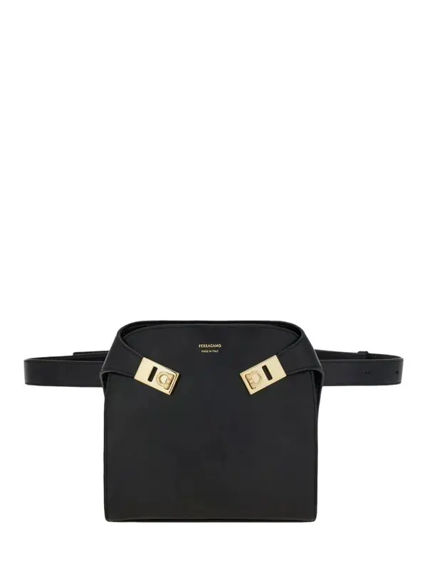 FERRAGAMO Small Hug Buckle Belt Bag - Black