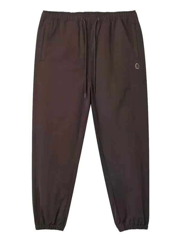 FINGERCROXX Logo-patch Elasticated Trousers - Brown