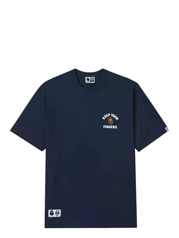 FINGERCROXX Logo-graphic Cotton T-shirt - Blue