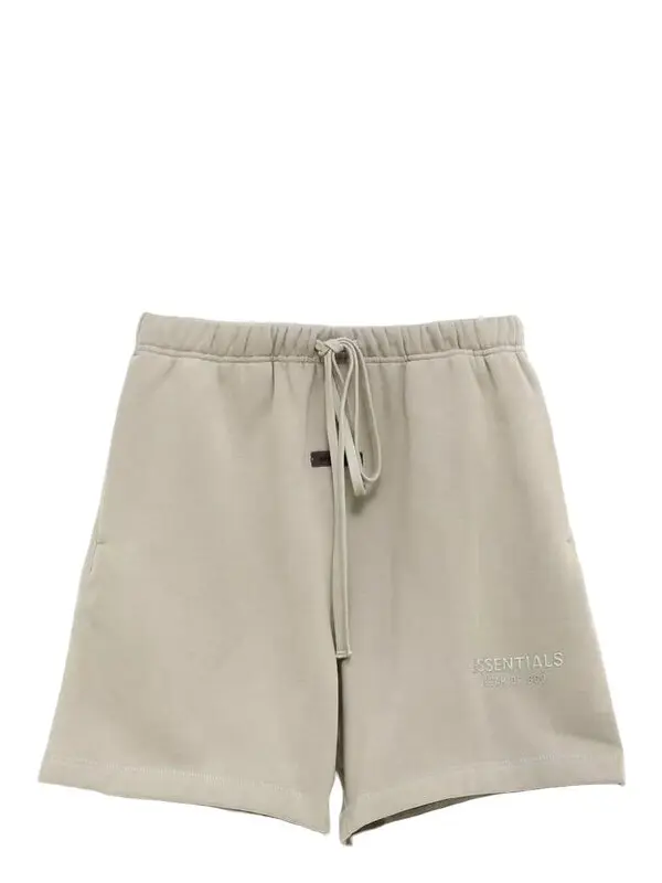 Fear Of God Logo-embroidered Elasticated-waist Shorts - Neutrals