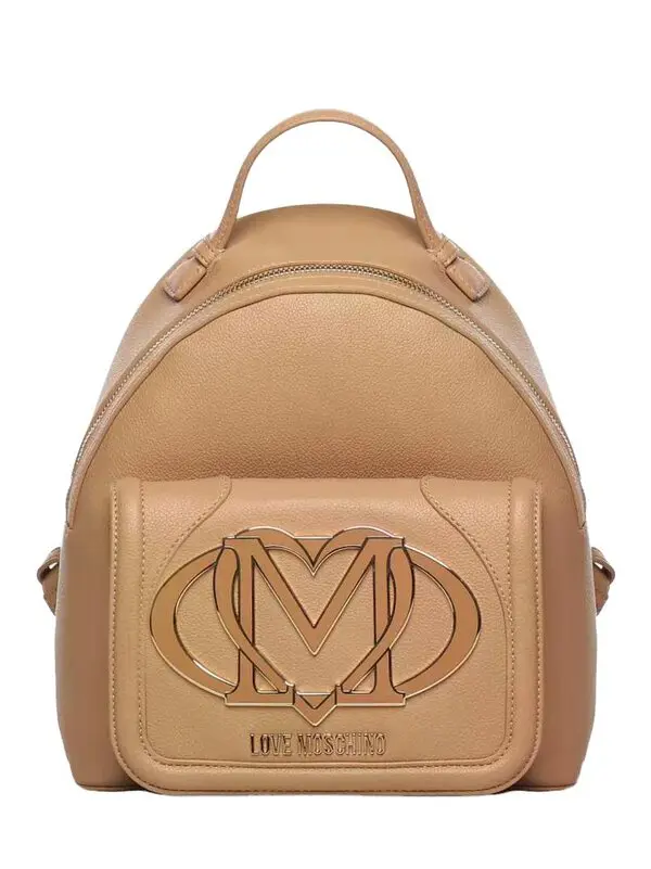 Moschino Logo Plaque Backpack - Brown