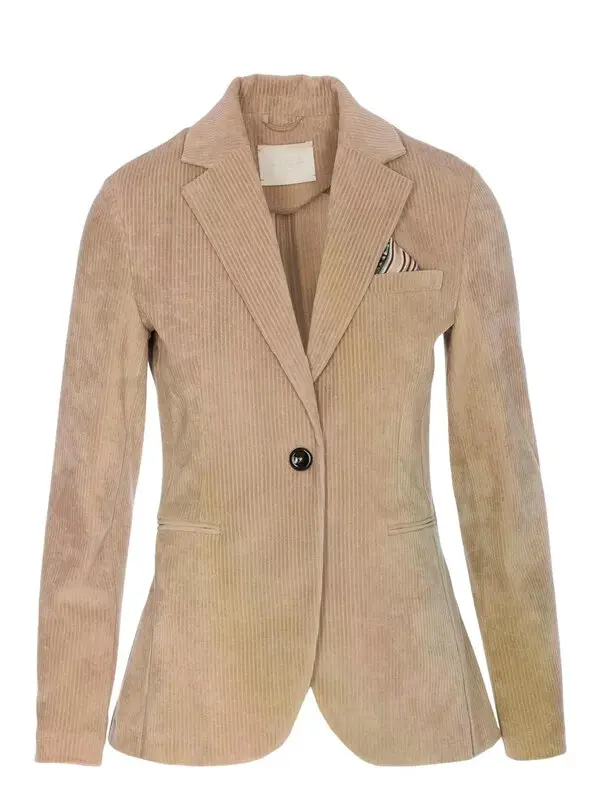 CIRCOLO 1901 Corduroy V-neck Blazer - Neutrals