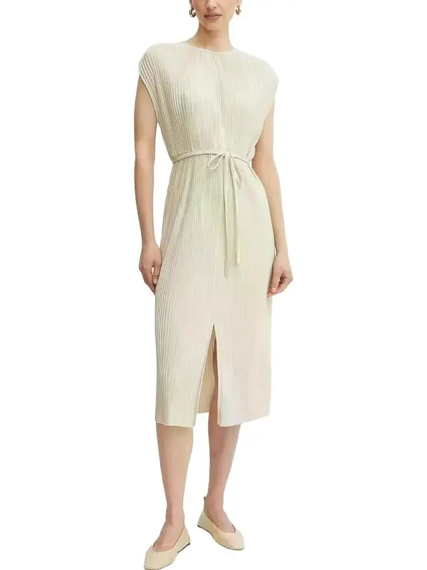 Hugo Boss Emaura Pleated Midi Dress - Neutrals