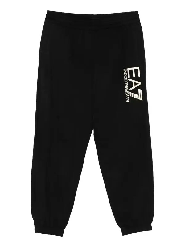 Emporio Armani Logo-print Cotton Trousers - Black