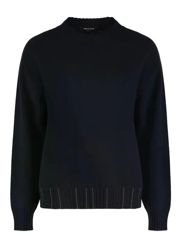 Fabiana Filippi Ribbed-knit Crew-neck Sweater - Black