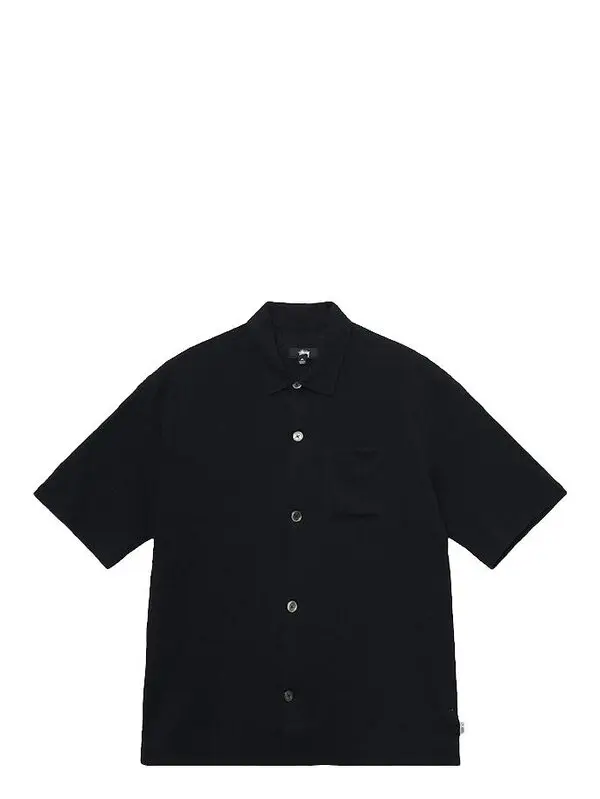 StÜssy Boxy Short Sleeve Stripe Shirt - Black