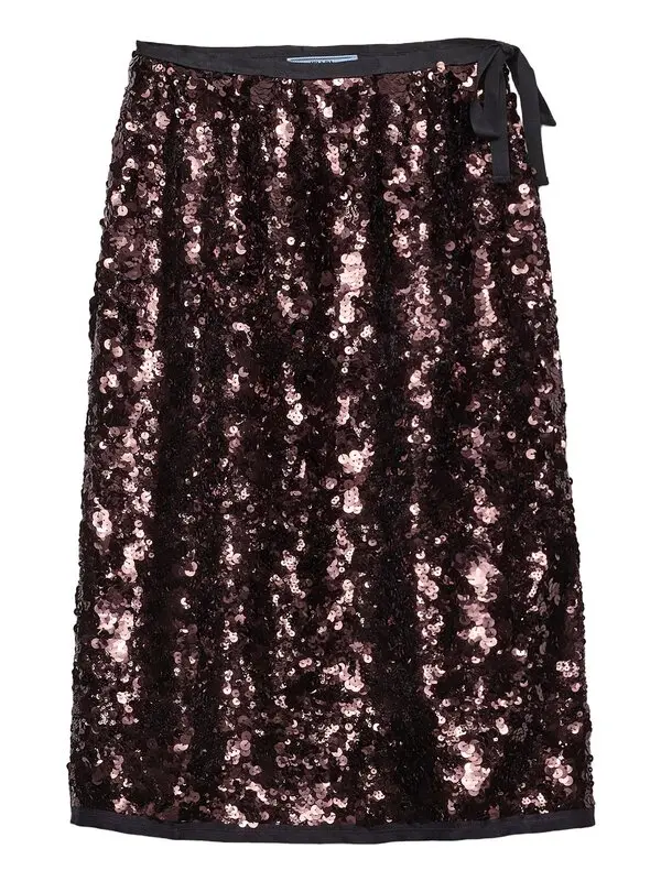 Prada Sequin Embroidered Skirt - Purple
