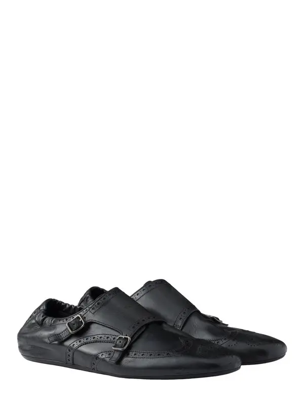 Prada Double Monk Strap Shoes - Black