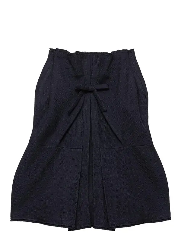 Prada Chevron Wool Midi Skirt - Blue