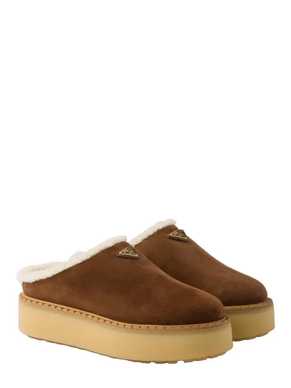 Prada Suede Slippers - Cocoa Brown