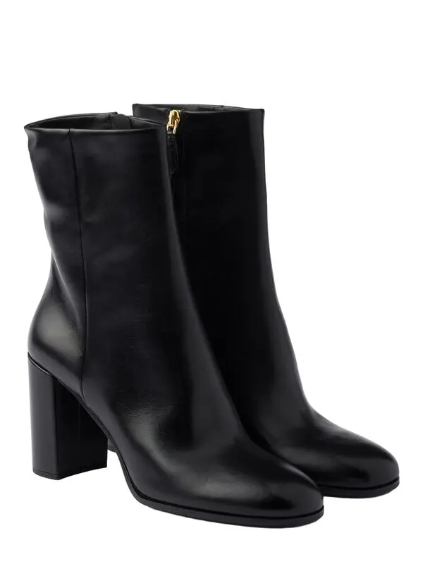 Prada Leather Booties - Black