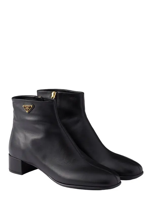 Prada Nappa Leather Booties - Black
