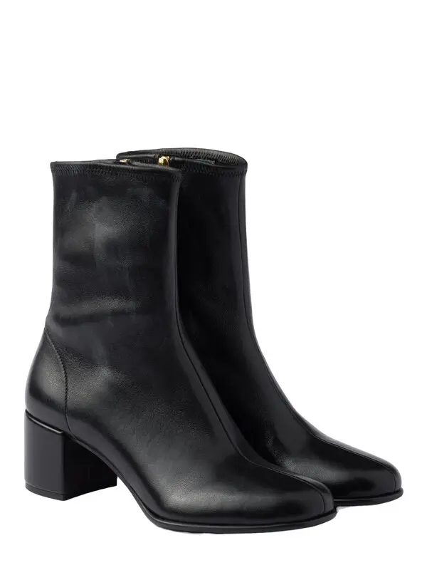 Prada Stretch Nappa Leather Booties - Black