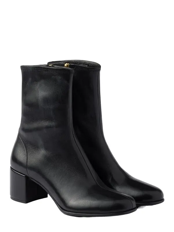 Prada Stretch Nappa Leather Booties - Black