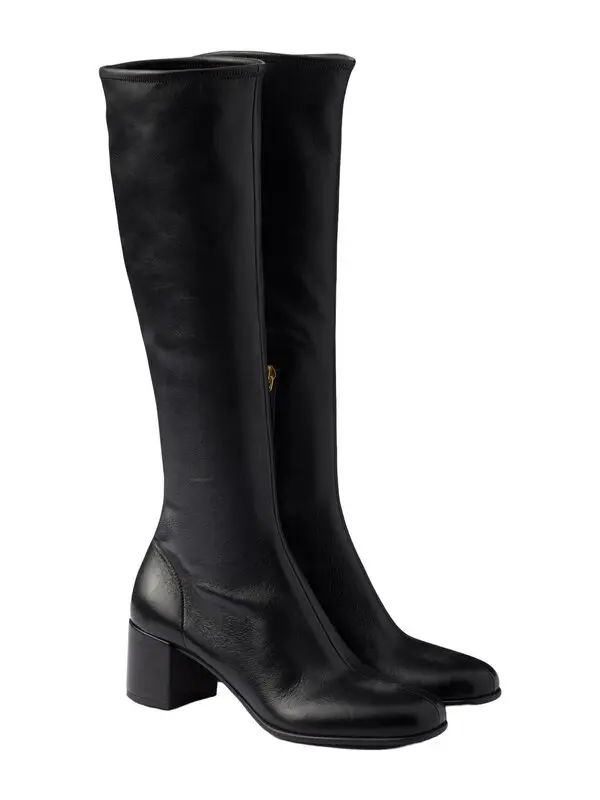 Prada Stretch Nappa Leather Boots - Black