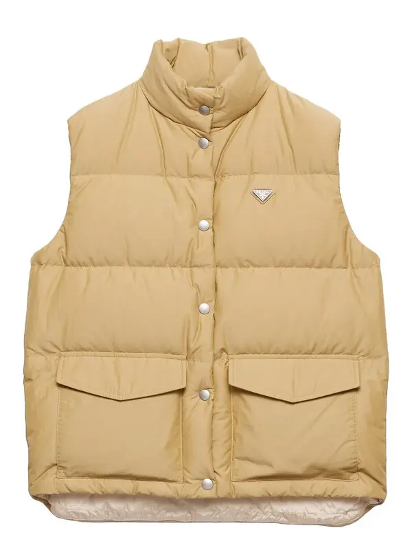 Prada Medium-weight Technical Fabric Down Vest - Brown