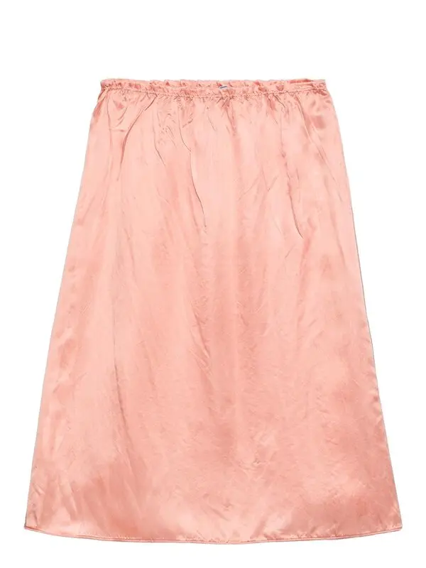 Prada Washed Satin Pencil Skirt - Coral
