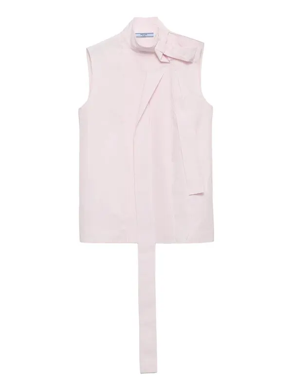 Prada Embroidered Poplin Top - Pink