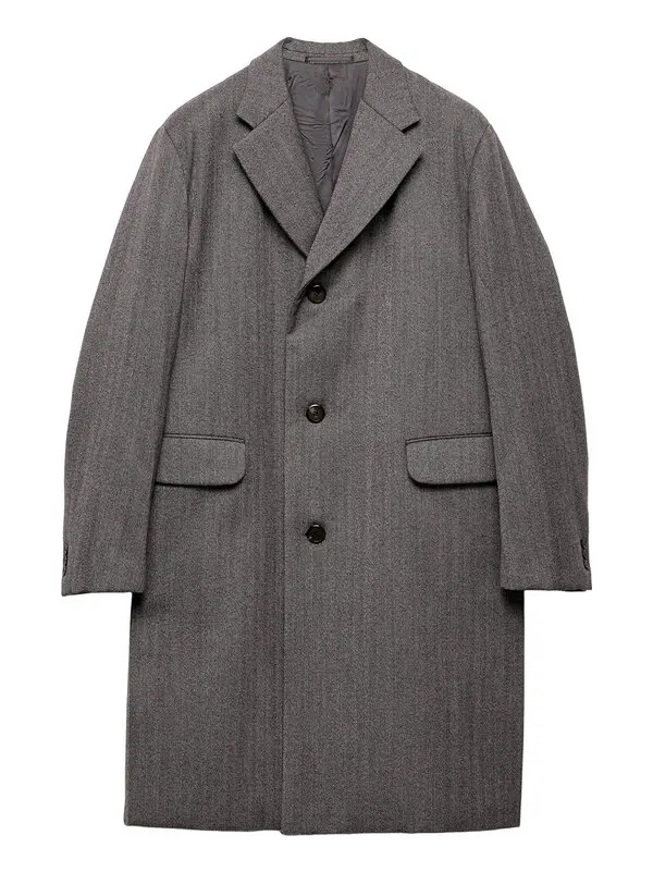 Prada Single-breasted Wool Coat - Grey