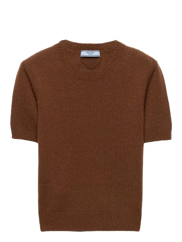 Prada Short-sleeved Cashmere Sweater - Brown