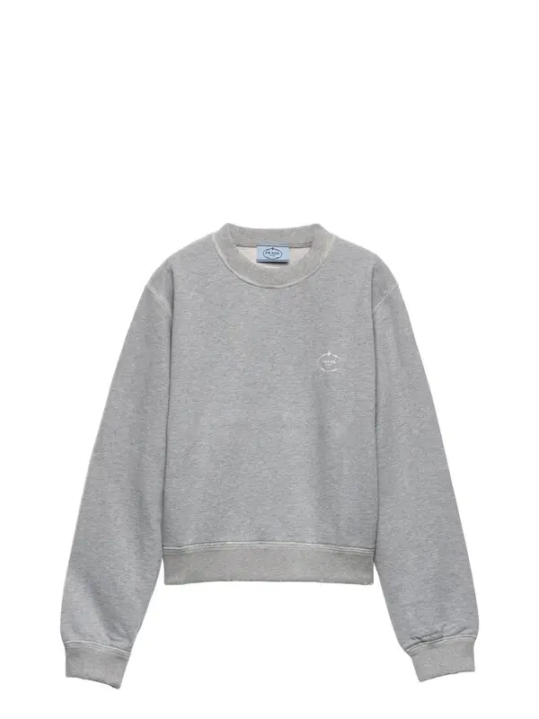 Prada Cotton Crew-neck Sweatshirt - Grey