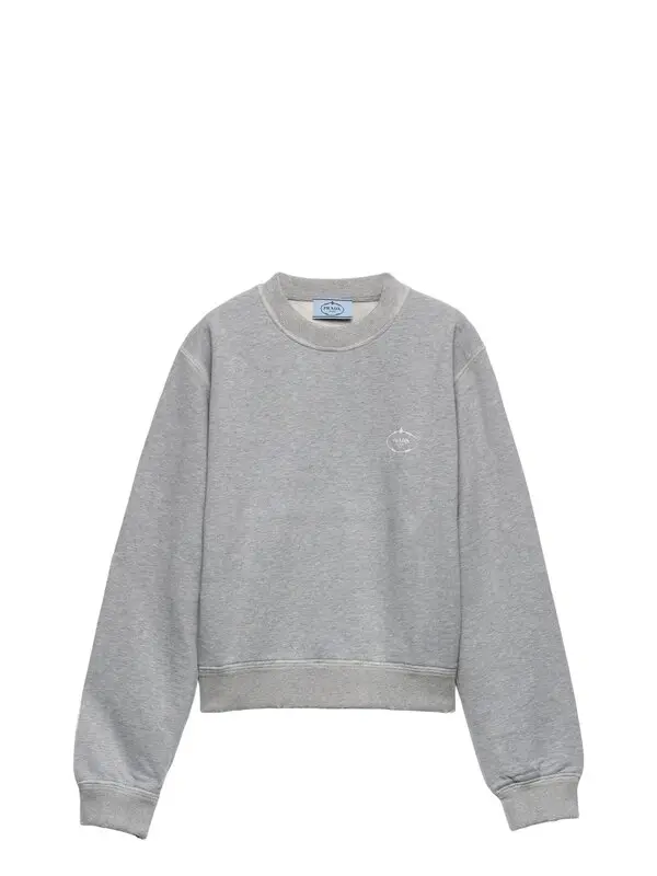Prada Cotton Crew-neck Sweatshirt - Grey