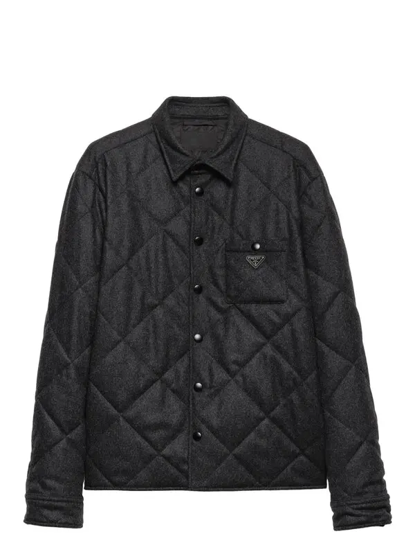 Prada Padded Cashmere Shirt - Anthracite Gray