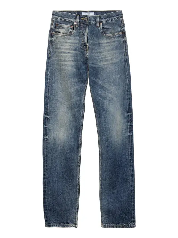 Prada Tapered Selvedge Denim Jeans - Blue