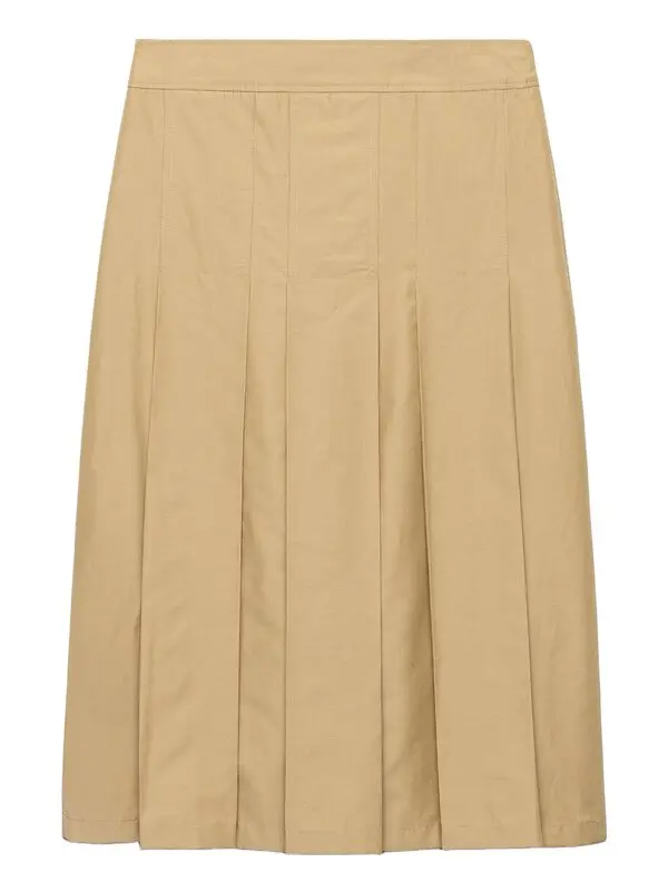 Prada Pleated Technical Fabric Skirt - Brown
