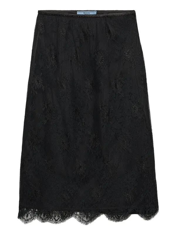 Prada Lace Pencil Skirt - Black