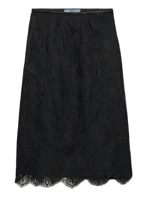 Prada Lace Pencil Skirt - Black