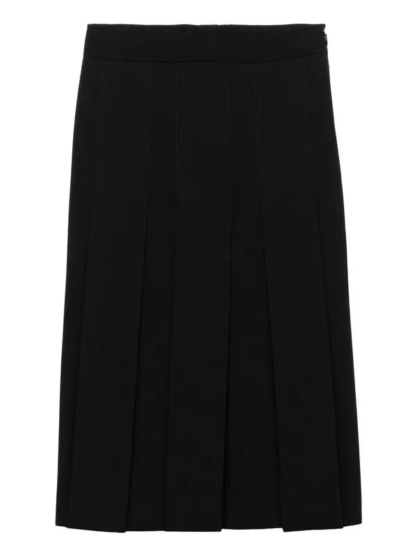 Prada Sablé Satin Flared Skirt - Black