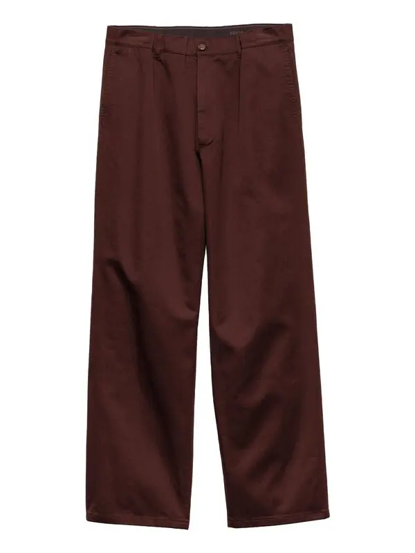 Prada Cotton Wide-leg Pants - Brown