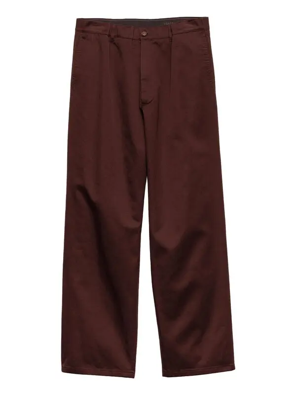 Prada Cotton Wide-leg Pants - Cocoa Brown