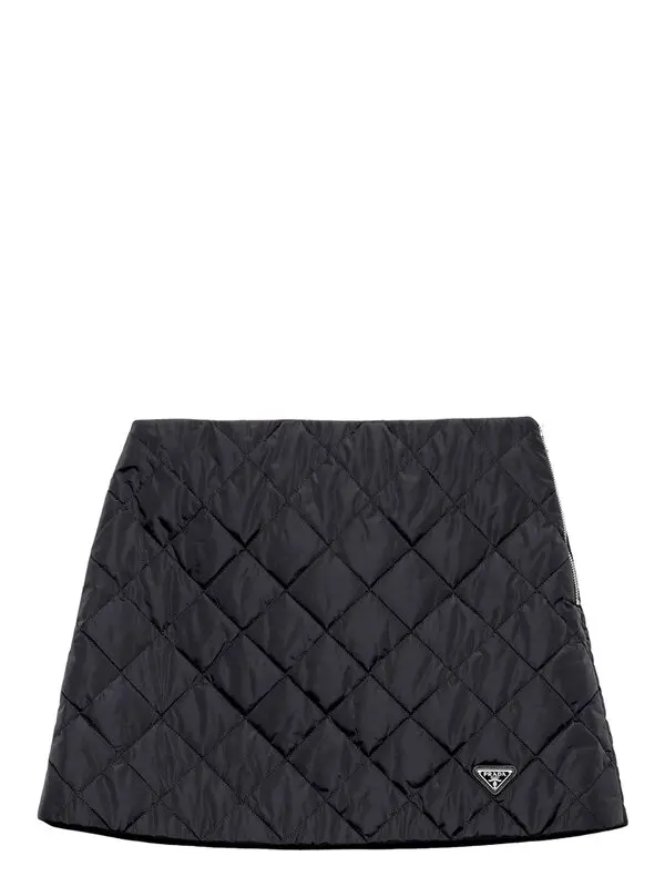 Prada Quilted Mini Skirt - Blue