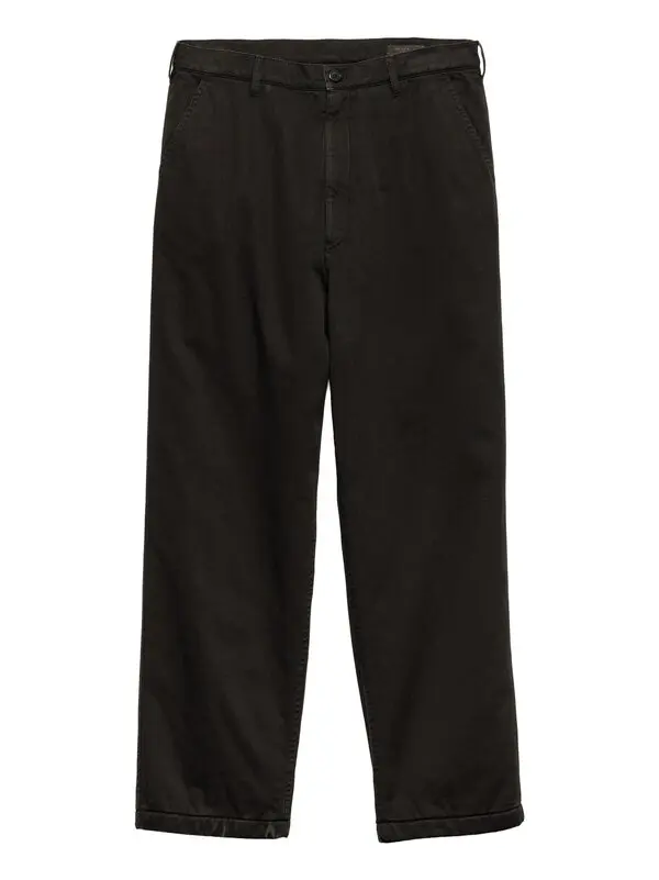 Prada Cotton Wide-leg Pants - Black