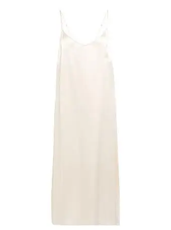 Peserico Satin Slip Midi Dress - White