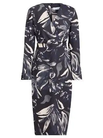KAOS Floral-print Midi Dress - Black