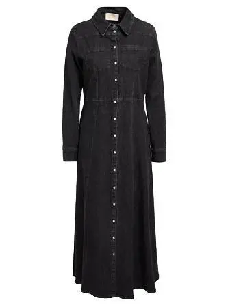 KAOS JEANS Cotton And Elastane Maxi Shirt Dress - Black